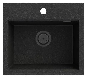 Gamma Modern 5055, 1-komorový granitový dřez 560x500x210 mm, černá skvrnitá, GMA-ZM-55-BP