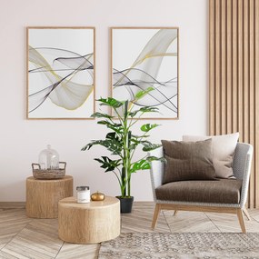 Umělá rostlina Outsunny 100 cm Umělý Monstera s 21 listy a květináčem do domácnosti nebo kanceláře Zelená