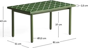 Zahradní stolek s keramickou deskou 51x81 cm Maurina – Kave Home