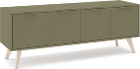 Zelený matný TV stolek 140x53x40 cm Campus – Marckeric