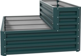 Outsunny Čtvercový Zahradní Truhlík Zvýšený Ocelový Zahradní Záhon S Otevřeným Dnem 2 Úrovně Pro Byliny, Zeleninu, Ovoce a Květiny 120 x 101 x 58 cm z