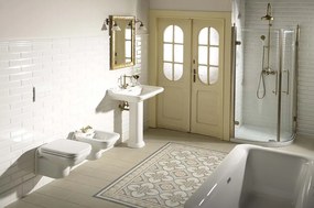 Kerasan Kerasan, WALDORF WC kombi, spodní/zadní odpad, bílá-chrom, WCSET04-WALDORF