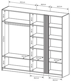 Ložnice DECO | 4 díly | kraft zlatý/antracit