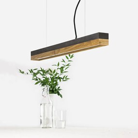 Závěsné LED lineární svítidlo ze skvělých materiálů: betonu, dřeva, mědi a mosazi C2 dark  Závěsné LED lineární svítidlo ze skvělých materiálů:…