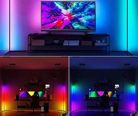Verk Group Podlahová rohová rgb led lampa na noční stolek pro použití v ložnici 1,5