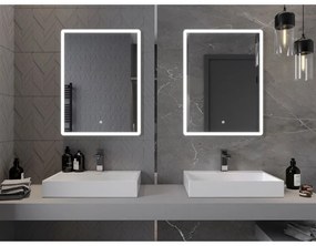 Mexen Navia, LED koupelnové zrcadlo s podsvícením 60 x 80 cm, 6000K, ochrana proti zamlžování, 9803-060-080-611-00
