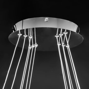 Křišťálové stropní svítidlo na dálkové ovládání LED APP772-3CP stříbrné