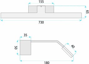 Toolight Rea, Koupelnové nástěnné LED svítidlo SWE003-1W 73cm CHROME, OSW-20102