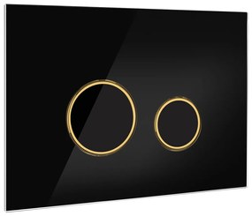Oltens Lule splachovací tlačítko pro WC černá-zlatá 57203300