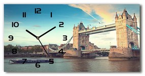 Wallmuralia Skleněné hodiny na stěnu Tower Bridge Londýn 60x30 cm
