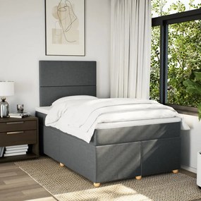 Box spring postel s matrací tmavě šedá 120x190 cm textil 3291213