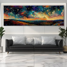 Obraz na plátně - Když hvězdy svítí a slunce zapadá FeelHappy.cz Velikost obrazu: 120 x 40 cm