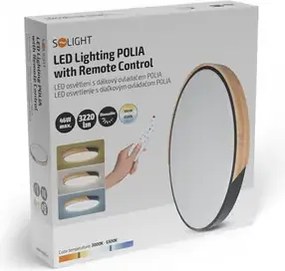 Solight LED osvětlení s dálkovým ovladačem Polia dub, černá / 46W / 32
