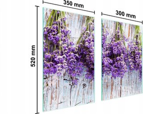 Skleněná Ochranná Deska Do Kuchyně 65x52 Levandule