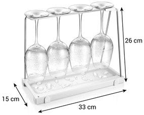 Držák sklenic na víno s odkapávačem FlexiSPACE 330 x 148 mm