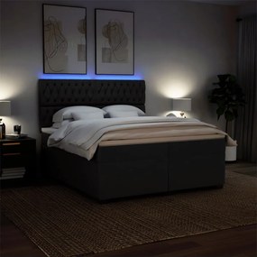 Box spring postel s matrací černá 200x200 cm textil 3292904