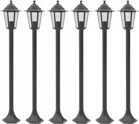 Fionshop 262938221 vidaXL Zahradní sloupové lampy 6 ks E27 110 cm hliníko