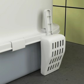 Záchod pro kočky s víkem Vstup přes hlavu Výsuvná vanička s lopatkou pro kočky do 4,5 kg, 40,5x52,5x42,5 cm Šedá barva