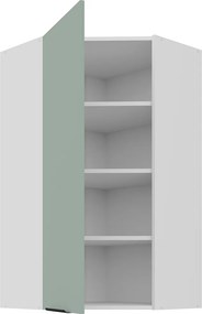ARIA sb | horní kuchyňská skříňka 60x60 GN-108 1F (45°) rohová s policemi | 60x60 cm | EXTRA VYSOKÁ | bílá/aquamarine