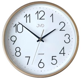 JVD Nástěnné tiché netikající zlaté hodiny JVD HX2487.1