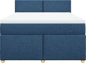 Box spring postel s matrací modrá 140x200 cm textil 3289002