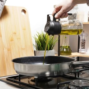 VILDE Skleněný rozprašovač a dávkovač na olej 2v1 450ml - čiré sklo