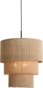 Taupe závěsné svítidlo s textilním stínidlem ø 10 cm Malaika – Light &amp; Living