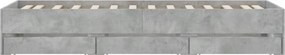 Rám postele se zásuvkami betonově šedý 75 x 190 cm kompozit 3207332