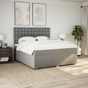 Box spring postel s matrací světle šedá 180 x 200 cm textil 3290581