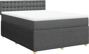 Box spring postel s matrací tmavě šedá 140x200 cm textil 3289794