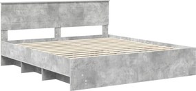 Rám postele s čelo Betonově šedá 180 x 200 cm Kompozitní dřevo 3408826