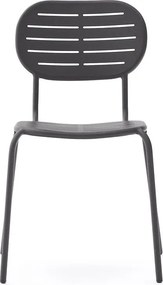 Tmavě šedá kovová zahradní židle Brai – Kave Home