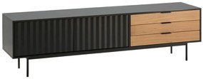 OnaDnes -20% Černý dřevěný TV stolek Teulat Sierra 180 x 40 cm II.