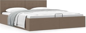 Rám postele s úložným prostorem taupe textil 180 x 200 cm 285599