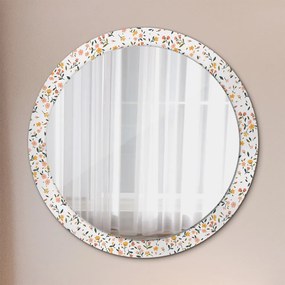Kulaté zrcadlo tištěný rám Malé sladké květy fi 90 cm