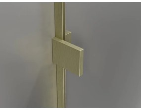 Mexen Lunar, L pětiúhelníkový sprchový kout s pravým sklonem 90 x 90 cm, 8mm čiré sklo, zlatý matný profil, 831L-090P-090L-55-00-P