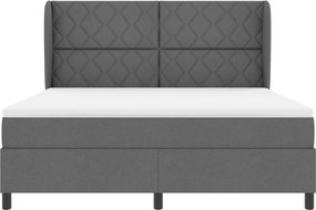 Postel s boxspringem s čelo Tmavě šedá 180 x 200 cm textil 3340642