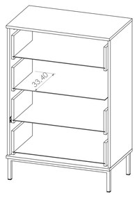 GAB Komoda PAULA K4SZ, Černý jasan 70 cm