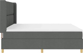 Postel s boxspringem s čelo Tmavě šedá 200 x 200 cm textil 3341918