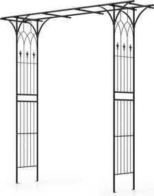 Costway Kovový Rose Arch Garden Arch pro popínavé rostliny Trellis Garden