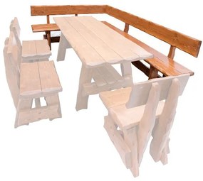 Drewmax MO264 lavice - Zahradní lavice ze smrkového dřeva, lakovaná 260x53x94cm - Dub lak