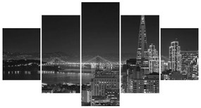 Černobílý obraz - noční město (150x80 cm), 40 dalších rozměrů