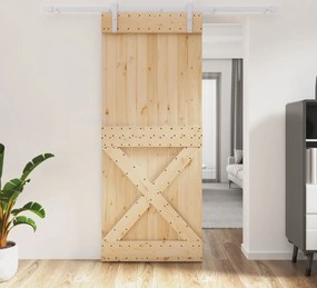vidaXL Posuvné dveře s kováním 85 x 210 cm masivní borové dřevo [3203040]
