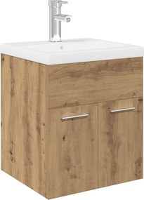 Umyvadlová skříňka s vestavěným umyvadlem a baterie dub artisan 3328906