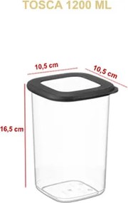 CRALEX Sada 12 ks dóz TOSCA - 6 x 1,2L + 6 x 2L, antracit