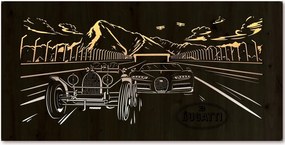 Li-Go "Bugatti" světelný obraz 230V 100x50 cm provedení povrchu: dub světlý