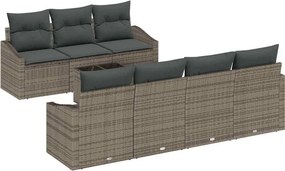 Set pohovek 8 ks Šedá polyratan 3346629