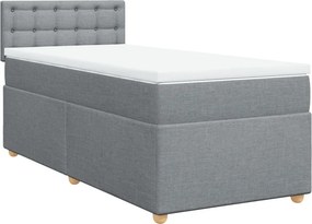 Box spring postel s matrací světle šedá 80 x 200 cm textil 3286521