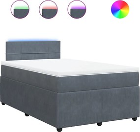 Box spring postel s matrací tmavě šedá 120 x 200 cm samet 3290011