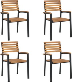 5dílný zahradní jídelní set masivní akáciové dřevo a kov 3155414